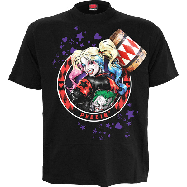 HARLEY QUINN - PUDDIN' - Front Print T-Shirt Black – Paradiso Clothing