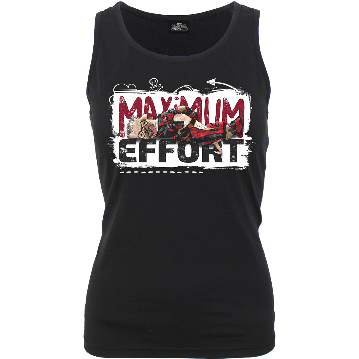 DEADPOOL - MAXIMUM EFFORT - Razor Back Top Black – Paradiso Clothing