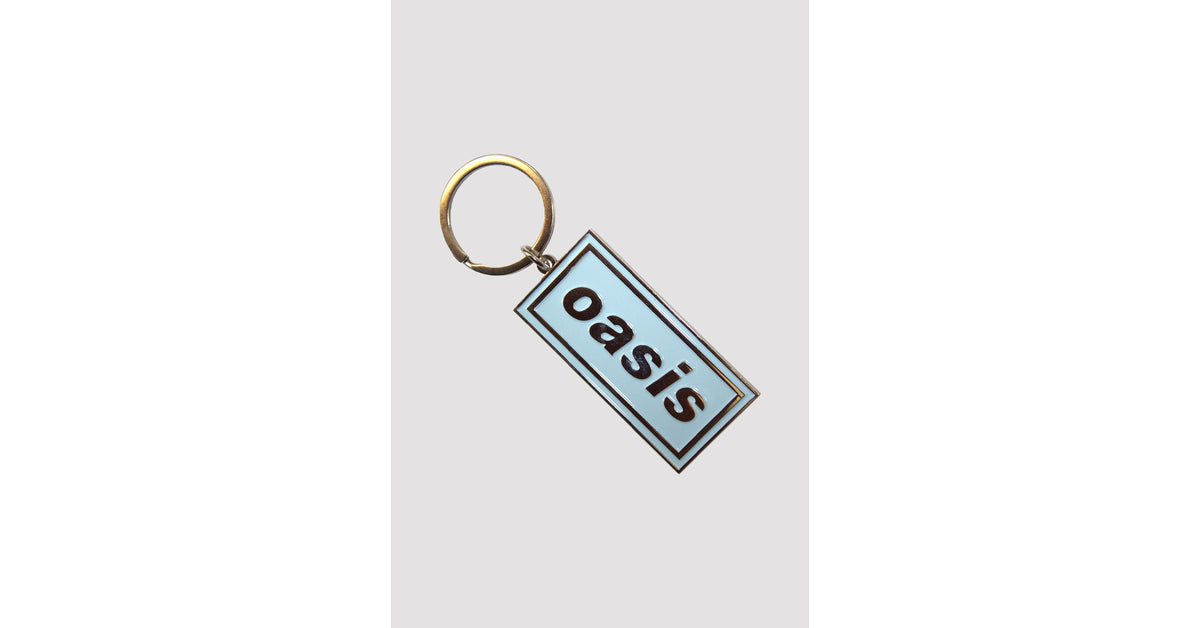 Oasis Logo Sky Blue Band Logo Keyring Keychain – Paradiso Clothing