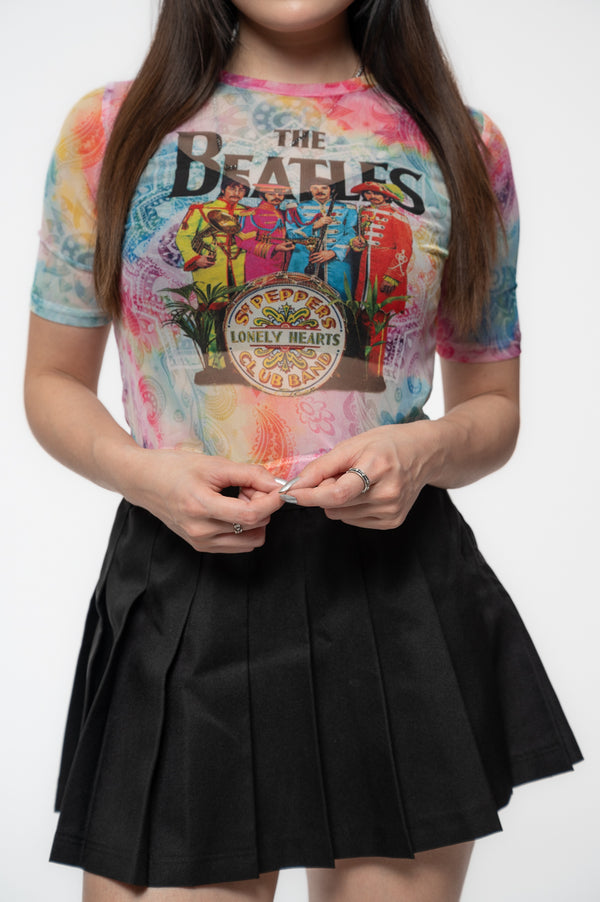 The Beatles White Ladies Mesh Crop Top – Paradiso Clothing