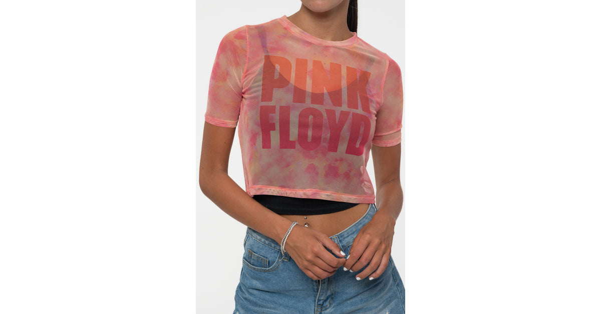 Pink Floyd Stacked Logo Mesh Crop Top – Paradiso Clothing