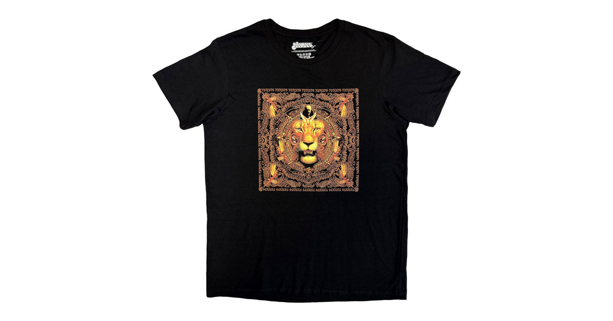 Santana Lionhead Frame Band Logo T Shirt – Paradiso Clothing